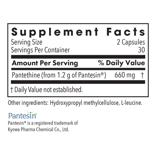 Pantothenic Acid (Vitamin B5) Supplement | Allergy Research Group